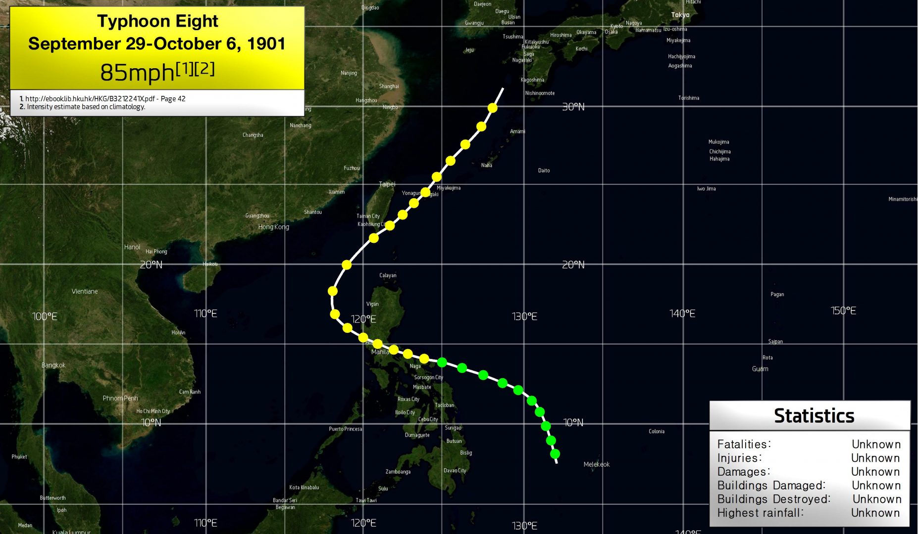 1901 Pacific Typhoon Season – Cyclone History