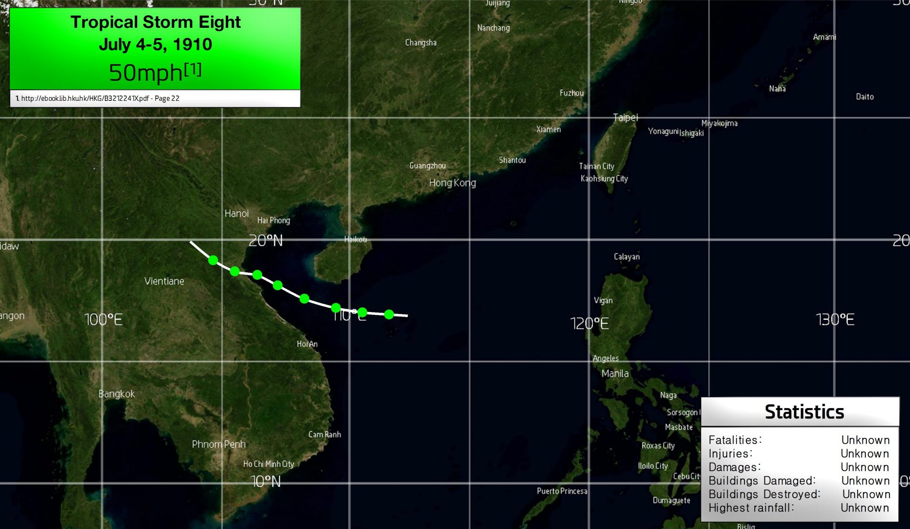 1910 Pacific Typhoon Season – Cyclone History