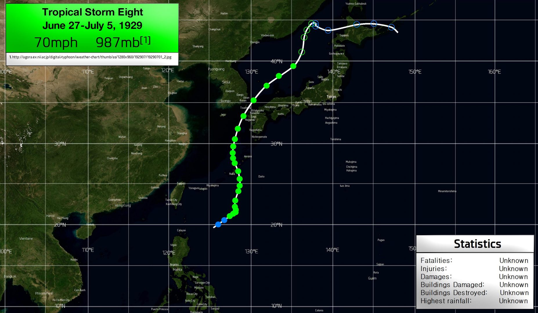 1929 Pacific Typhoon Season – Cyclone History