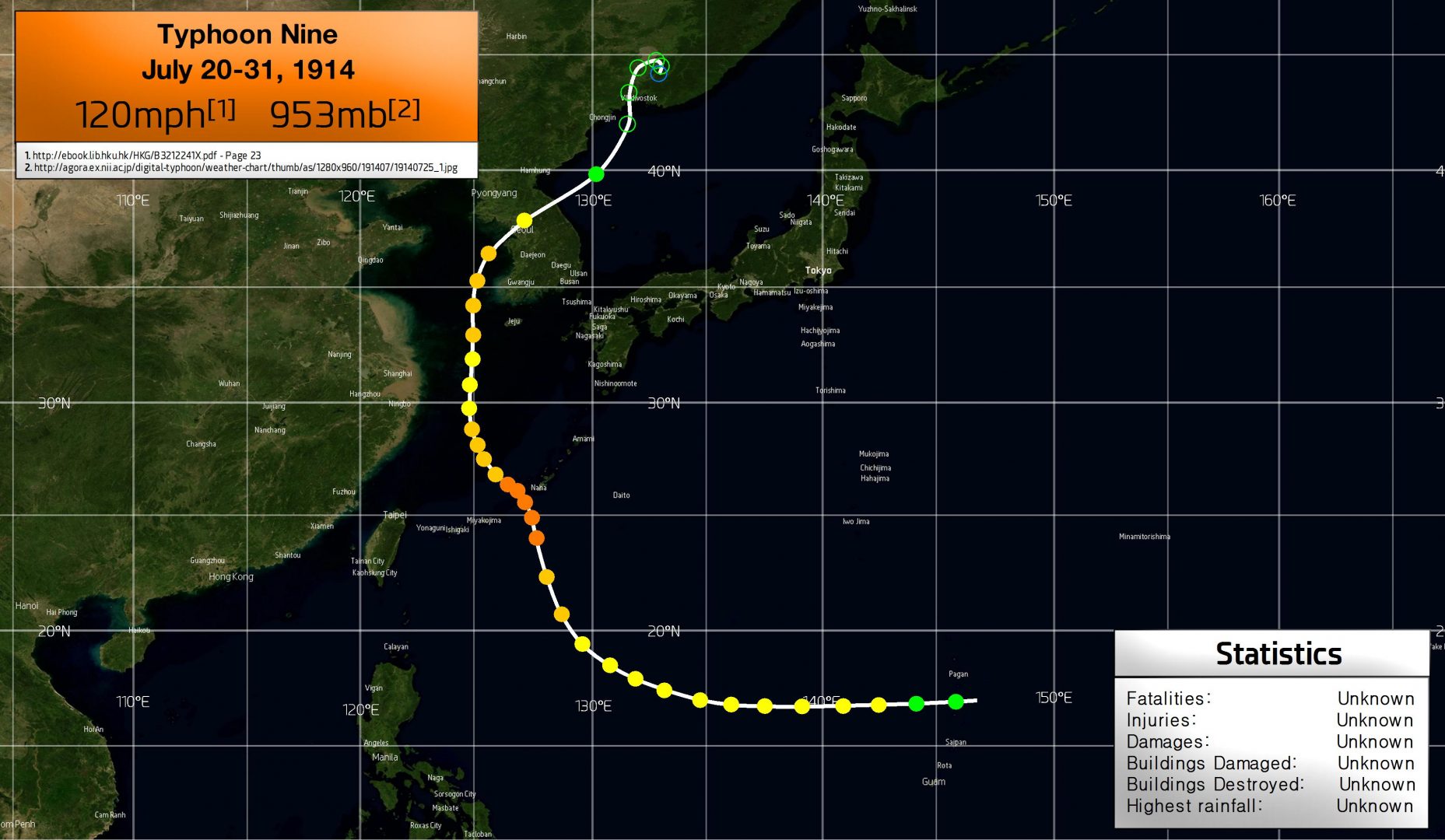 1914 Pacific Typhoon Season – Cyclone History