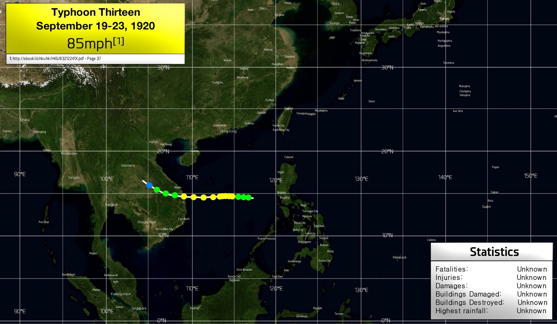 1920 Pacific Typhoon Season – Cyclone History