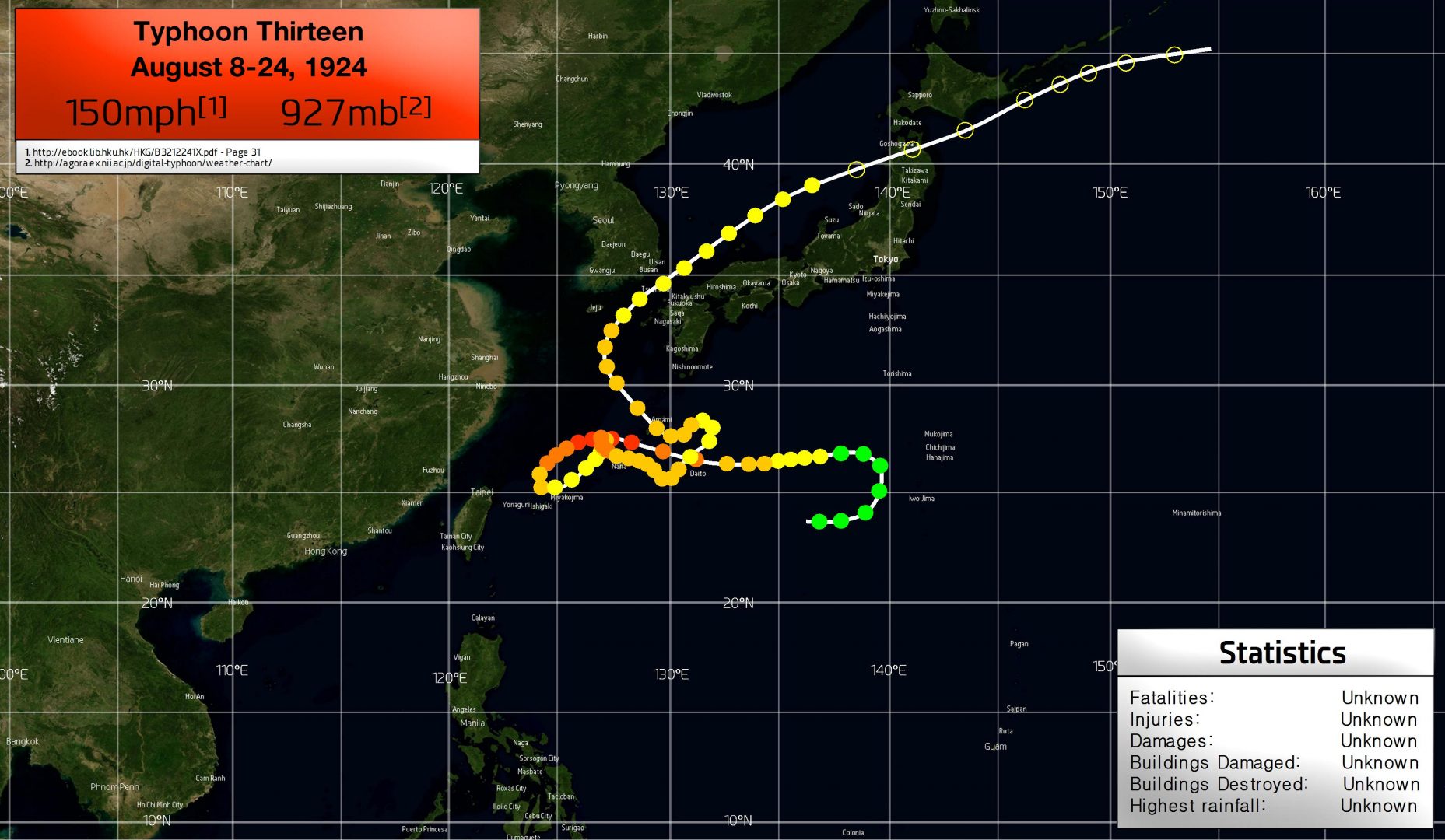 1924 Pacific Typhoon Season – Cyclone History