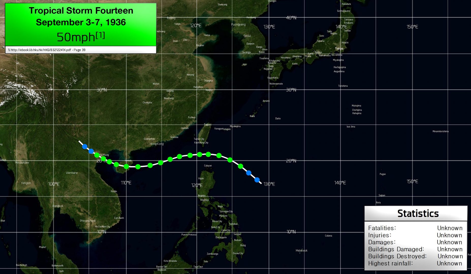 1936 Pacific Typhoon Season – Cyclone History