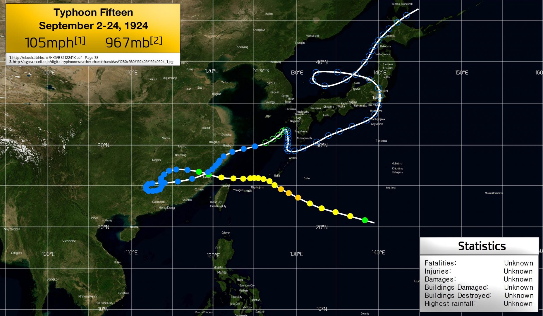 1924 Pacific Typhoon Season – Cyclone History