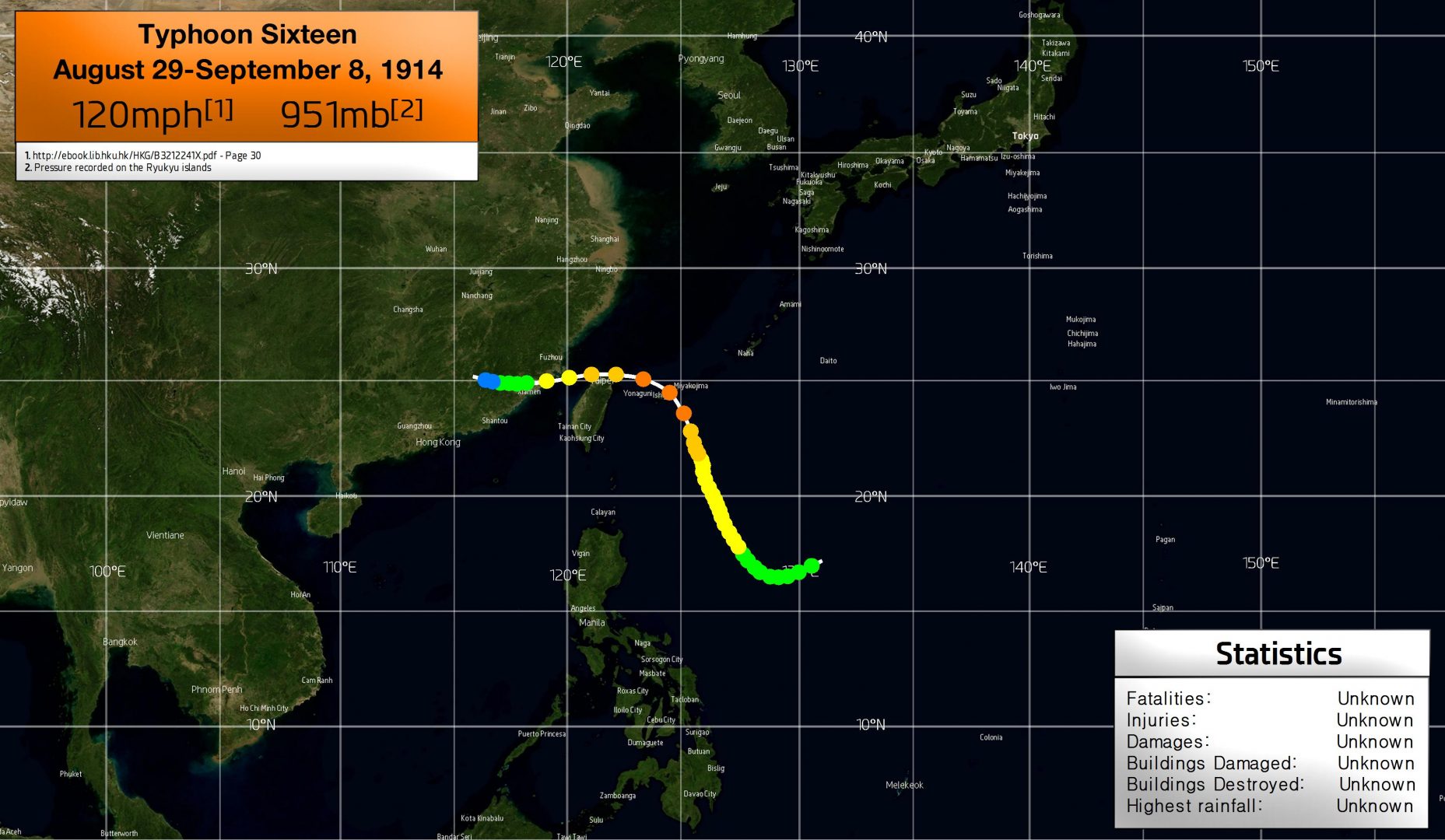 1914 Pacific Typhoon Season – Cyclone History