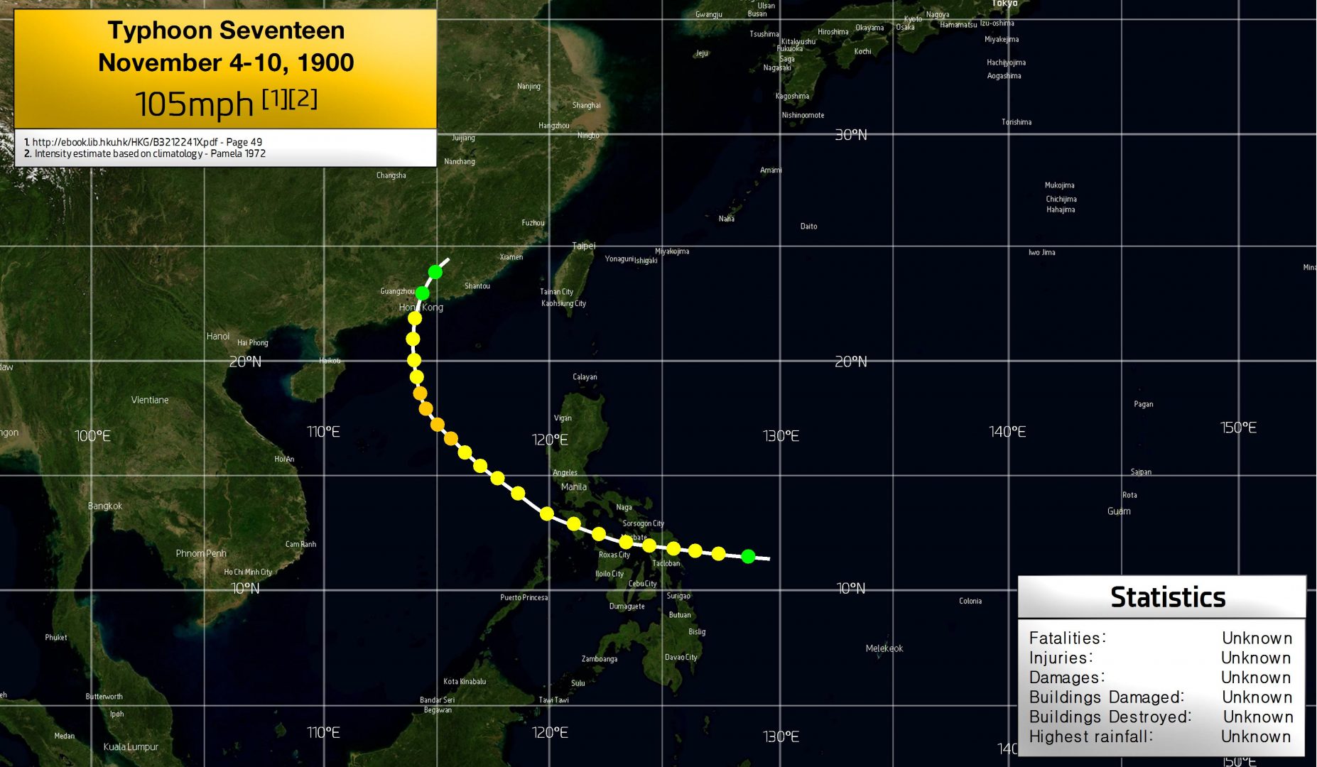 1900 Pacific Typhoon Season – Cyclone History