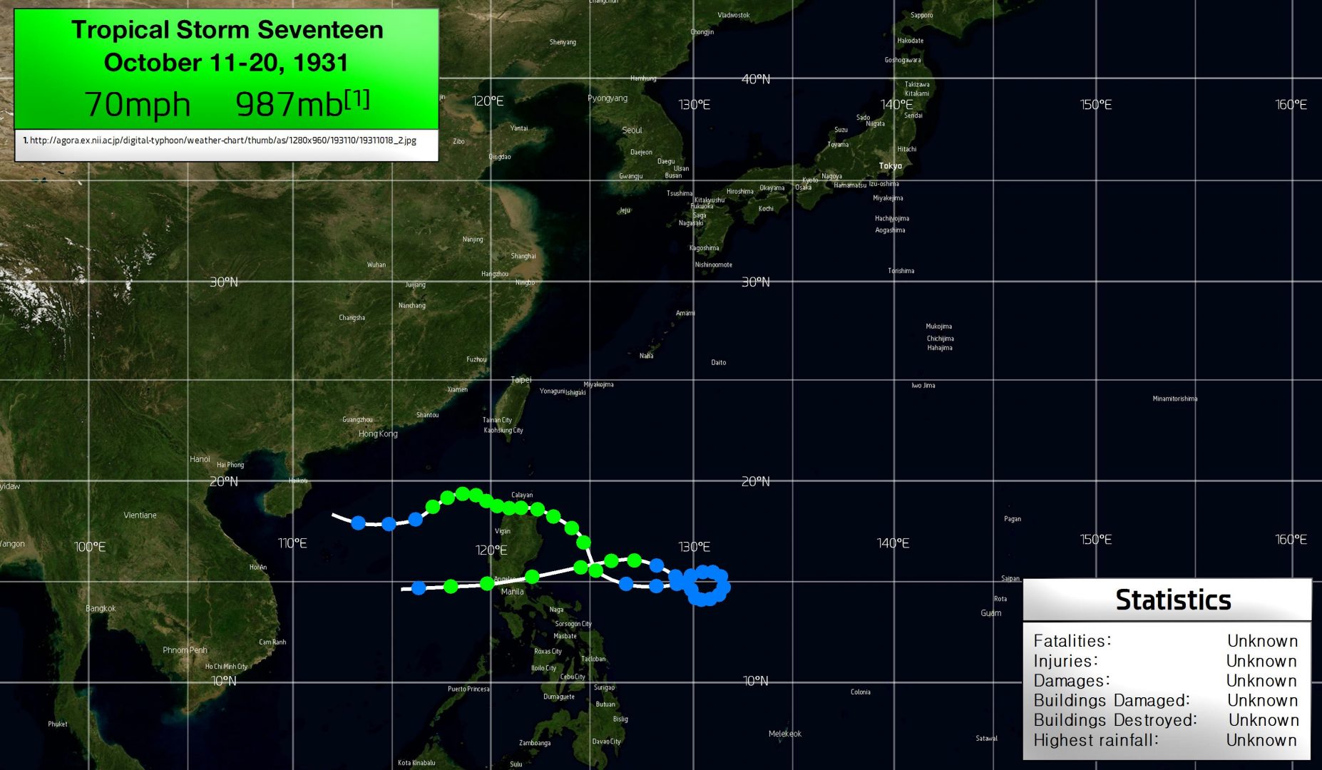 1931 Pacific Typhoon Season – Cyclone History