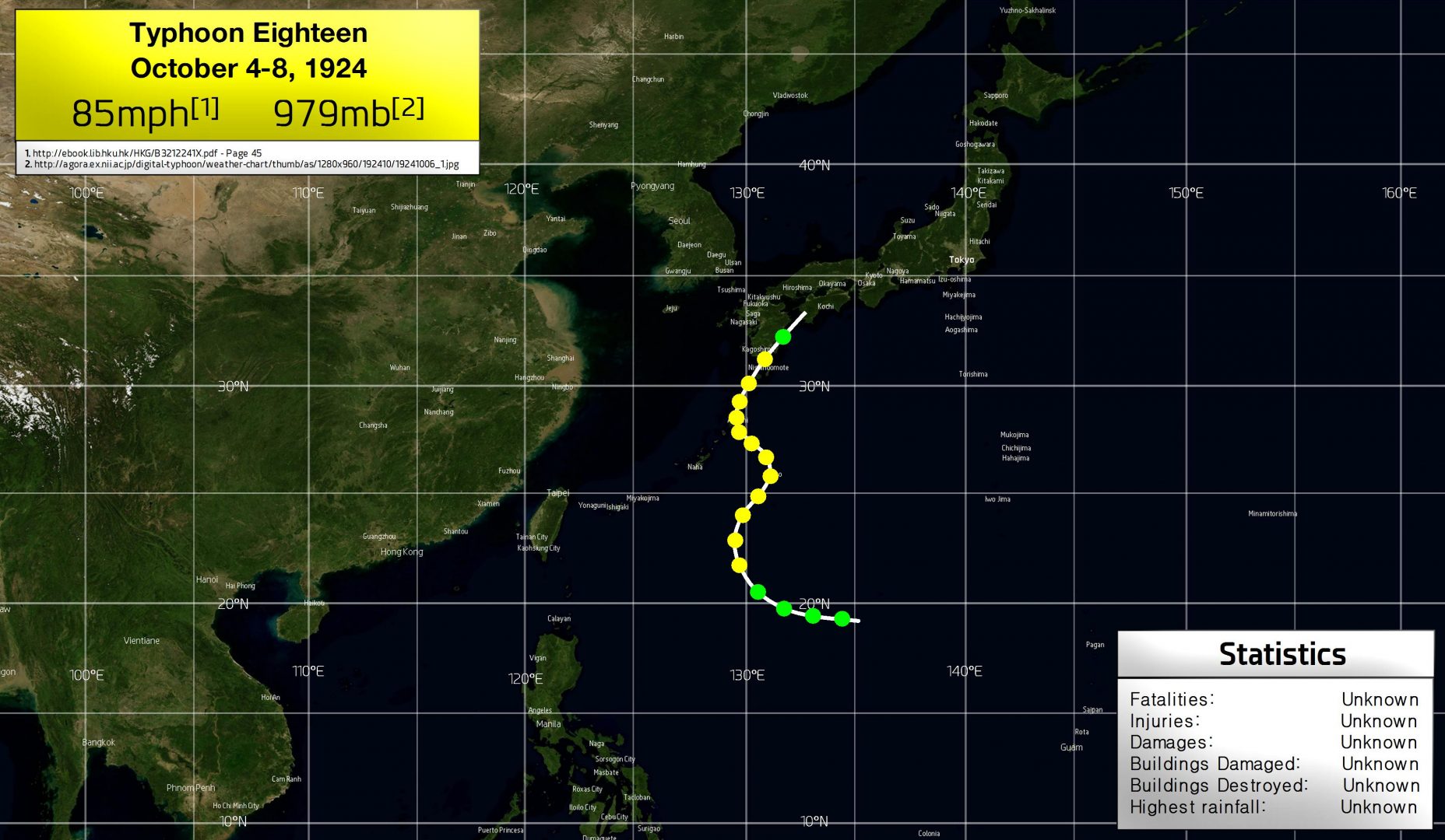 1924 Pacific Typhoon Season – Cyclone History