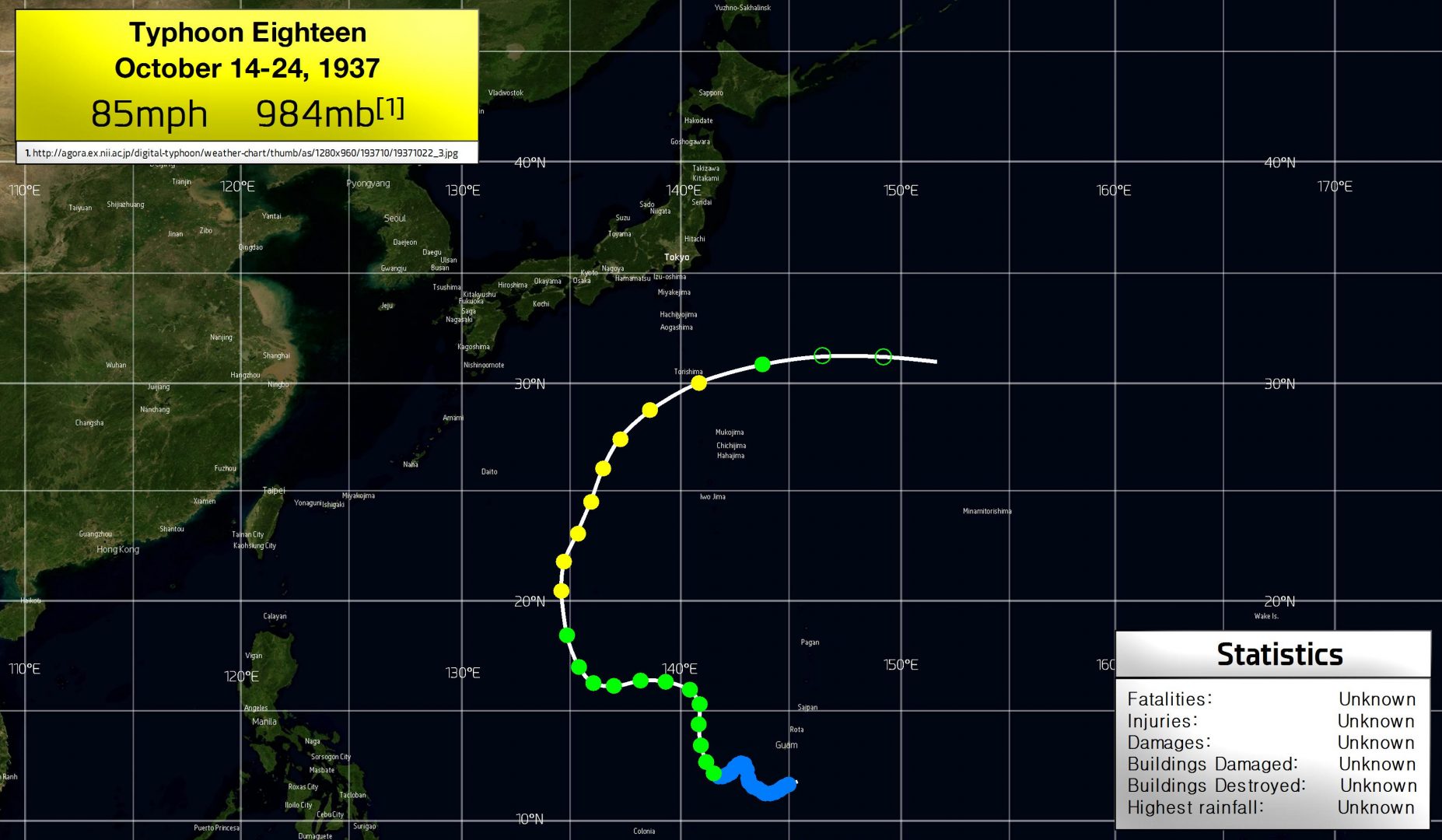 1937 Pacific Typhoon Season – Cyclone History