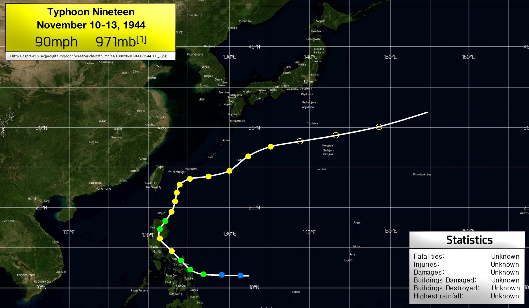 1944 Pacific Typhoon Season – Cyclone History
