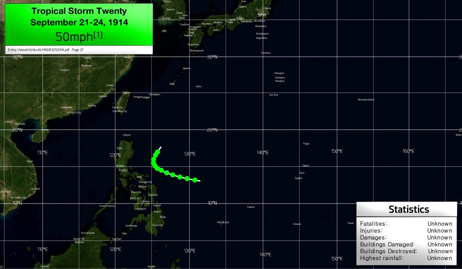 1914 Pacific Typhoon Season – Cyclone History