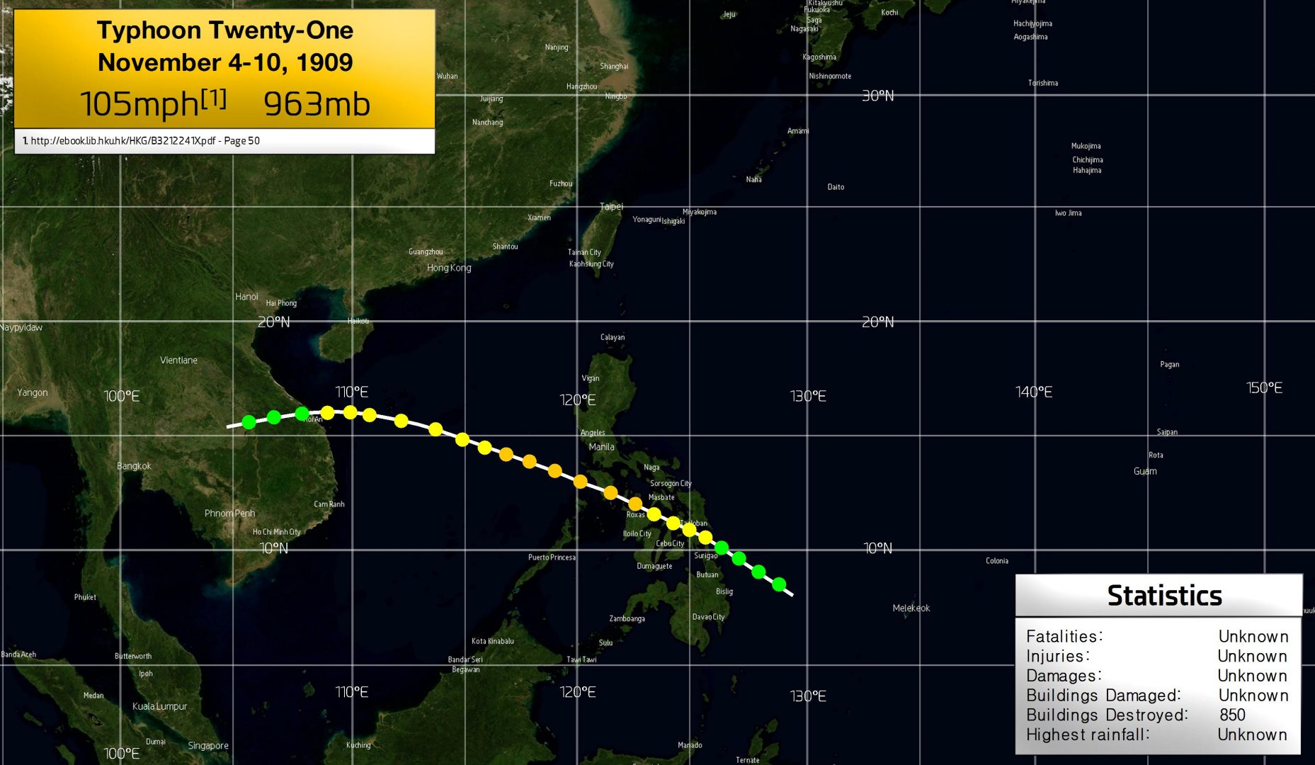 1909 Pacific Typhoon Season – Cyclone History