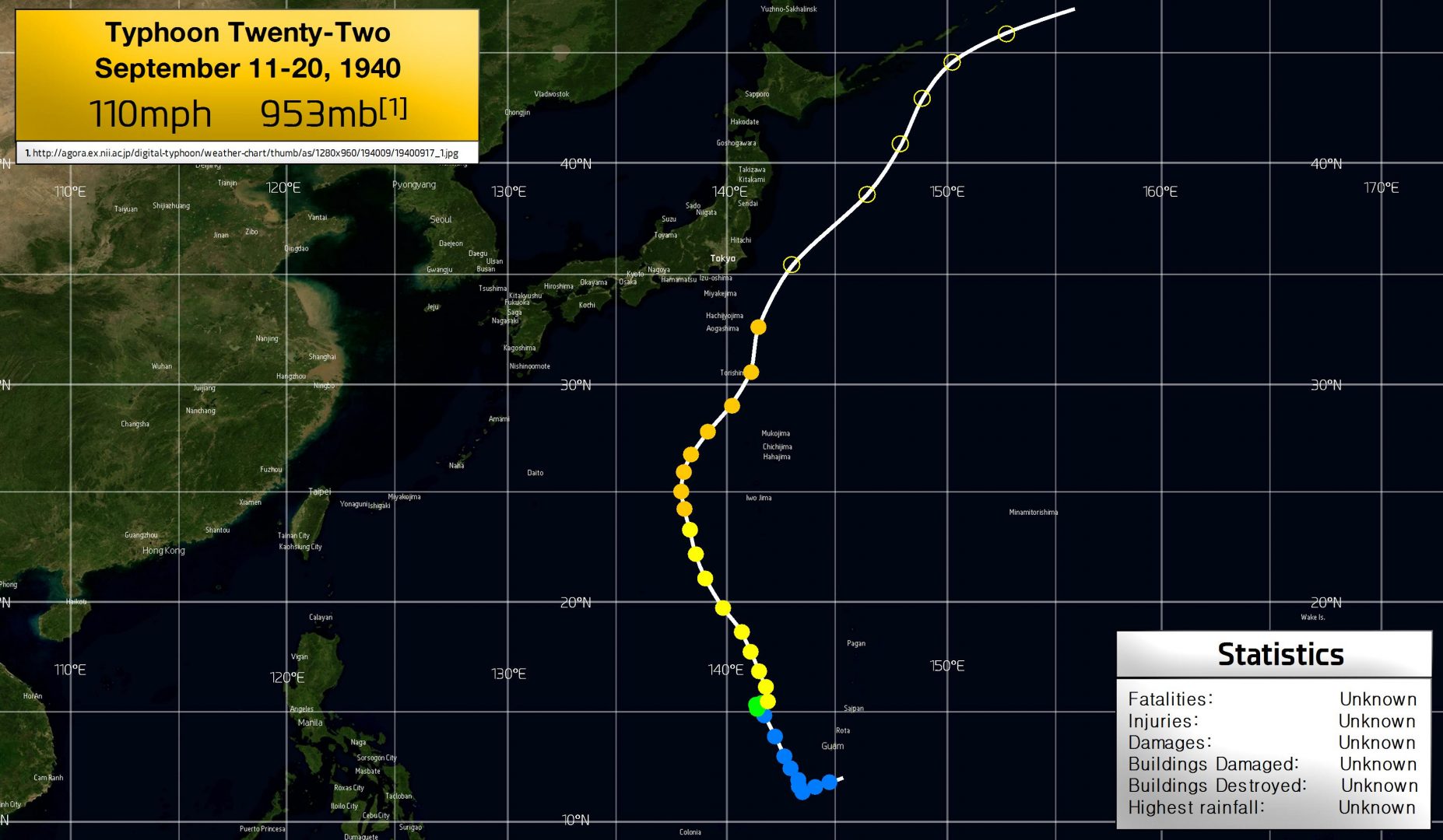 1940 Pacific Typhoon Season – Cyclone History